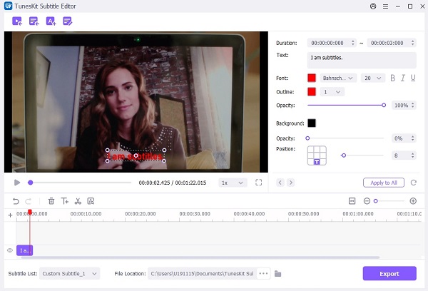 User Guide of TunesKit Subtitle Editor