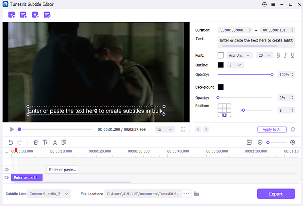 User Guide of TunesKit Subtitle Editor